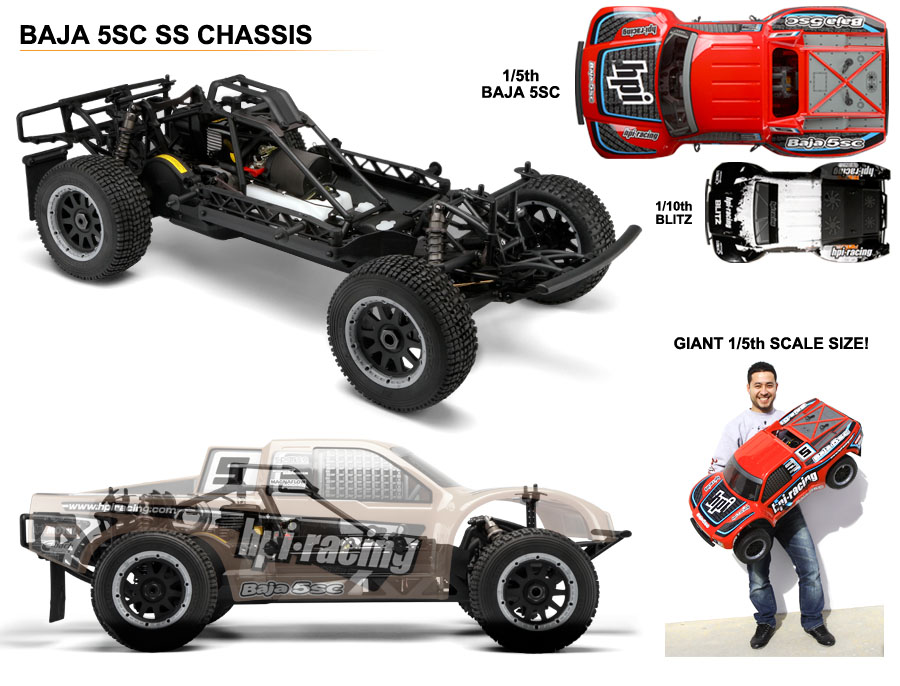 1:5 Baja 5SC SS kit版 26cc電油偈 8000 RPM clutch金屬死氣喉 HD尾狗骨 (HPI) 現貨 - 快捷模型 ...